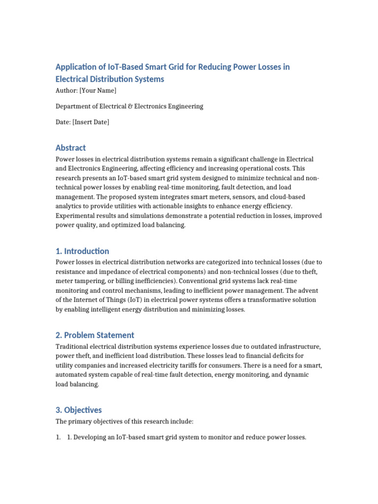 IoT Smart Grid Power Losses | PDF | Smart Grid | Internet Of Things