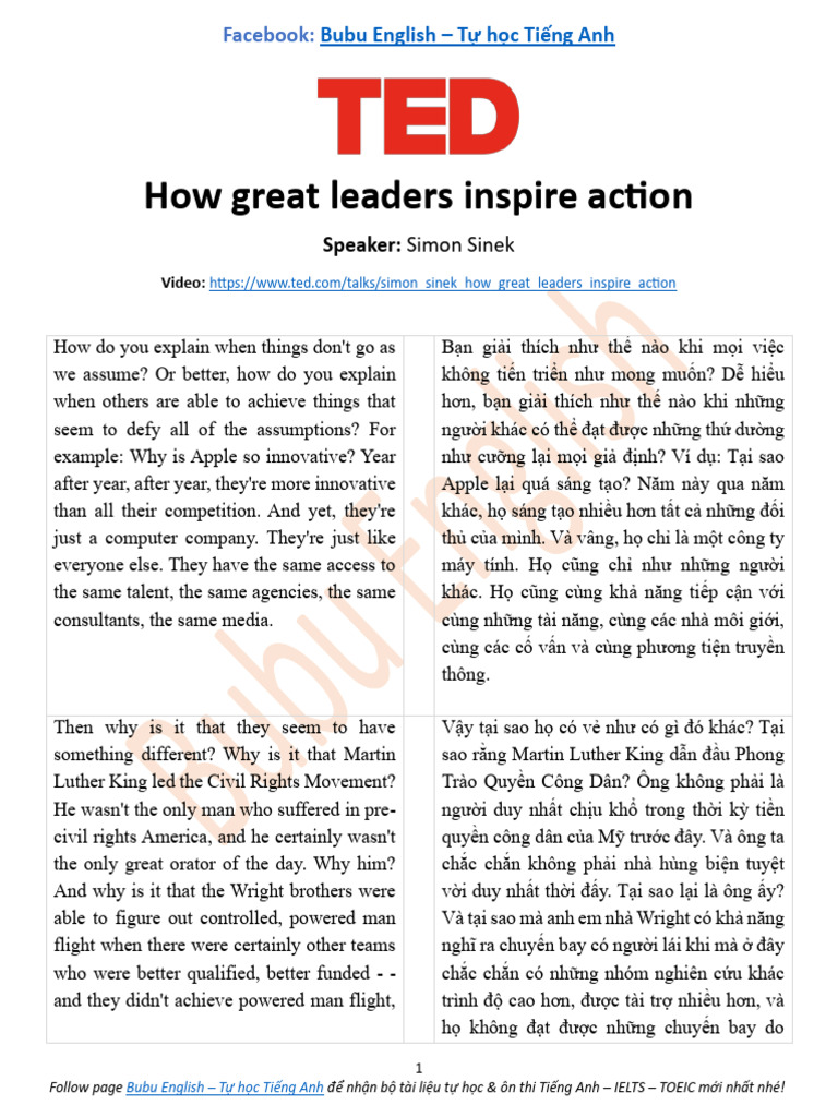 How Great Leaders Inspire Action | PDF