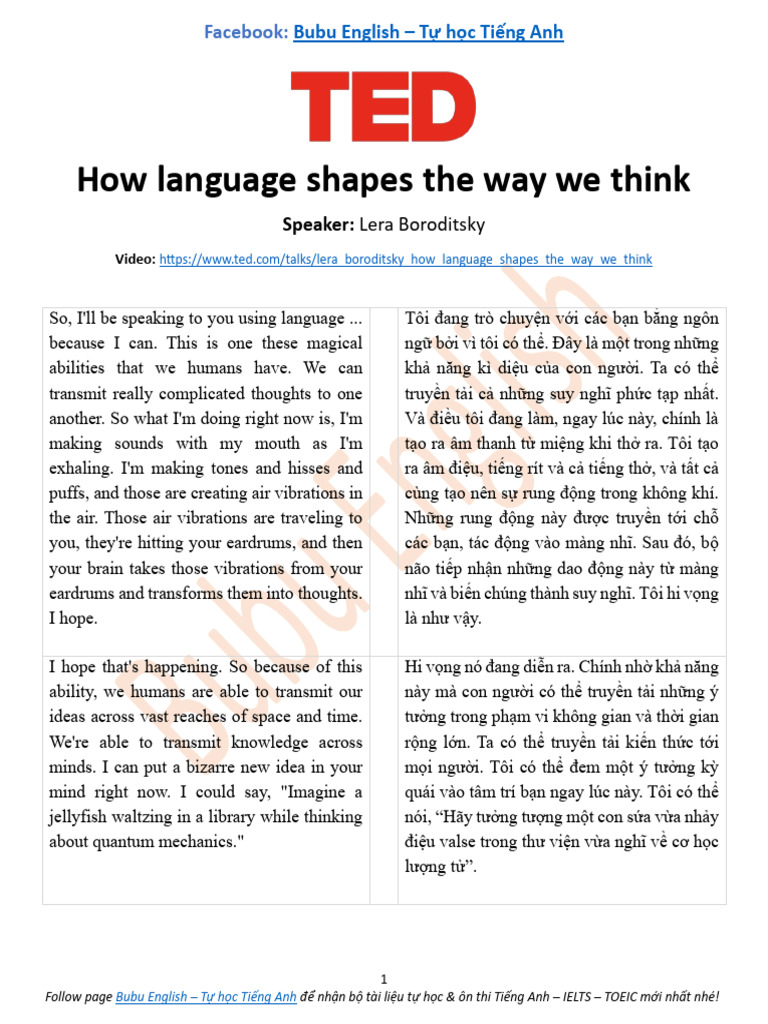 How Language Shapes The Way We Think | PDF
