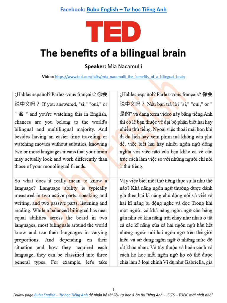 The Benefits of a Bilingual Brain | PDF