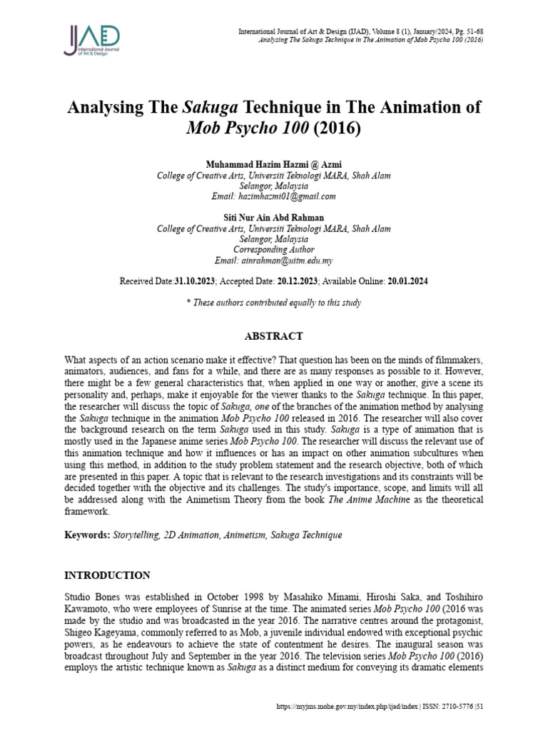 Sakuga Analysis in Mob Psycho 100 | PDF | Anime | Animation