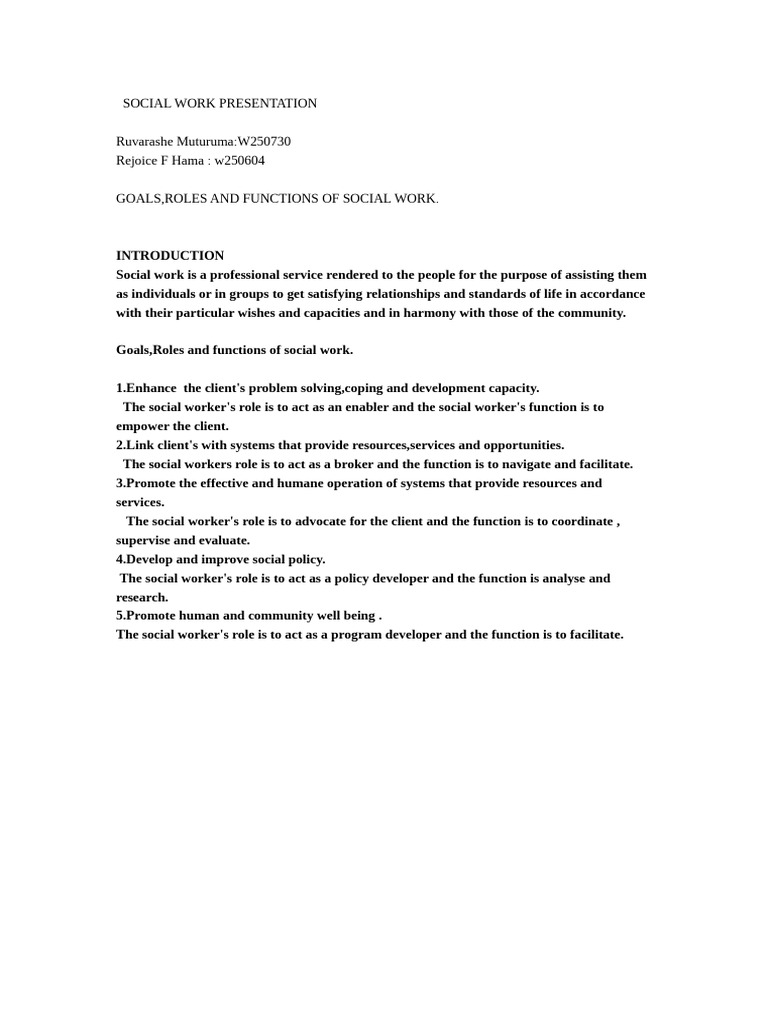 Social Work Presentation | PDF