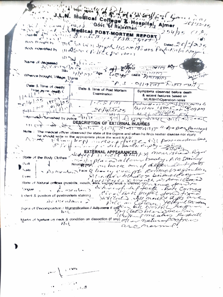 Mebloa Colg: Post-Mortem Repork | PDF