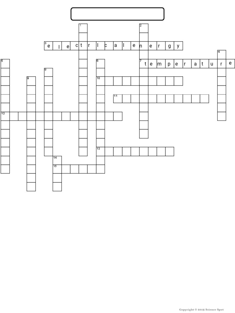 Caiden Page - Energy Crossword (student version) | PDF | Heat Transfer | Heat