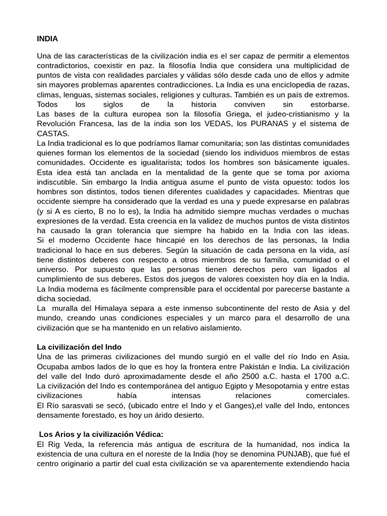 Civilización India: Historia y Cultura | PDF | Mahatma Gandhi | Verdad