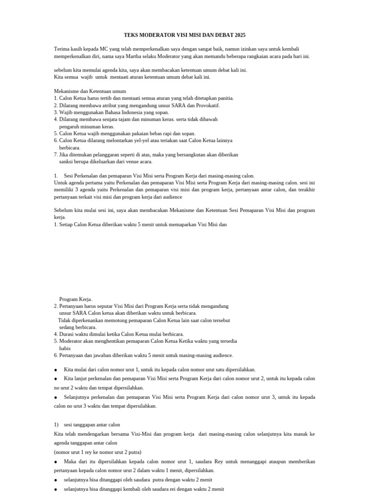 Teks Moderator 2025 | PDF