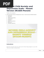 SCARED Form Scoring | PDF | Anxiety Disorder | Mental Disorder