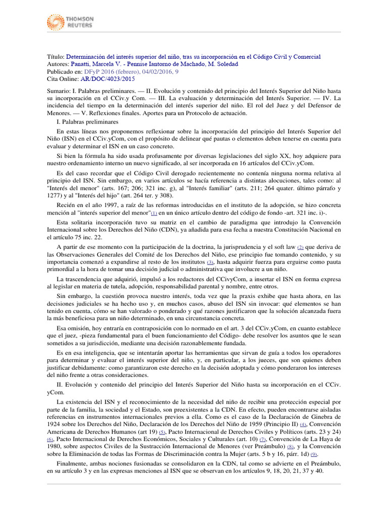 Interes Superior Del Niño Panatti-Pennise | PDF | Adopción | Derechos ...