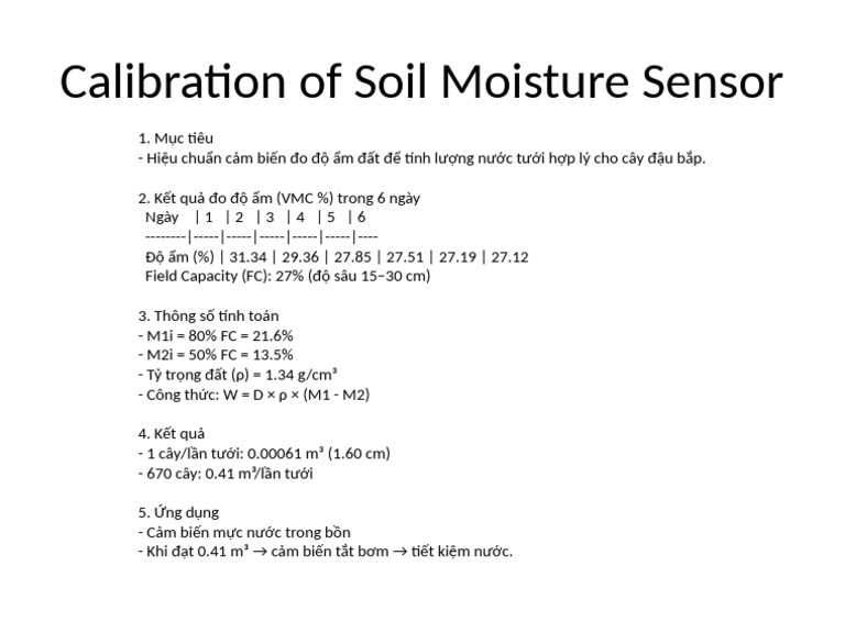 Calibration Soil Moisture Sensor | PDF