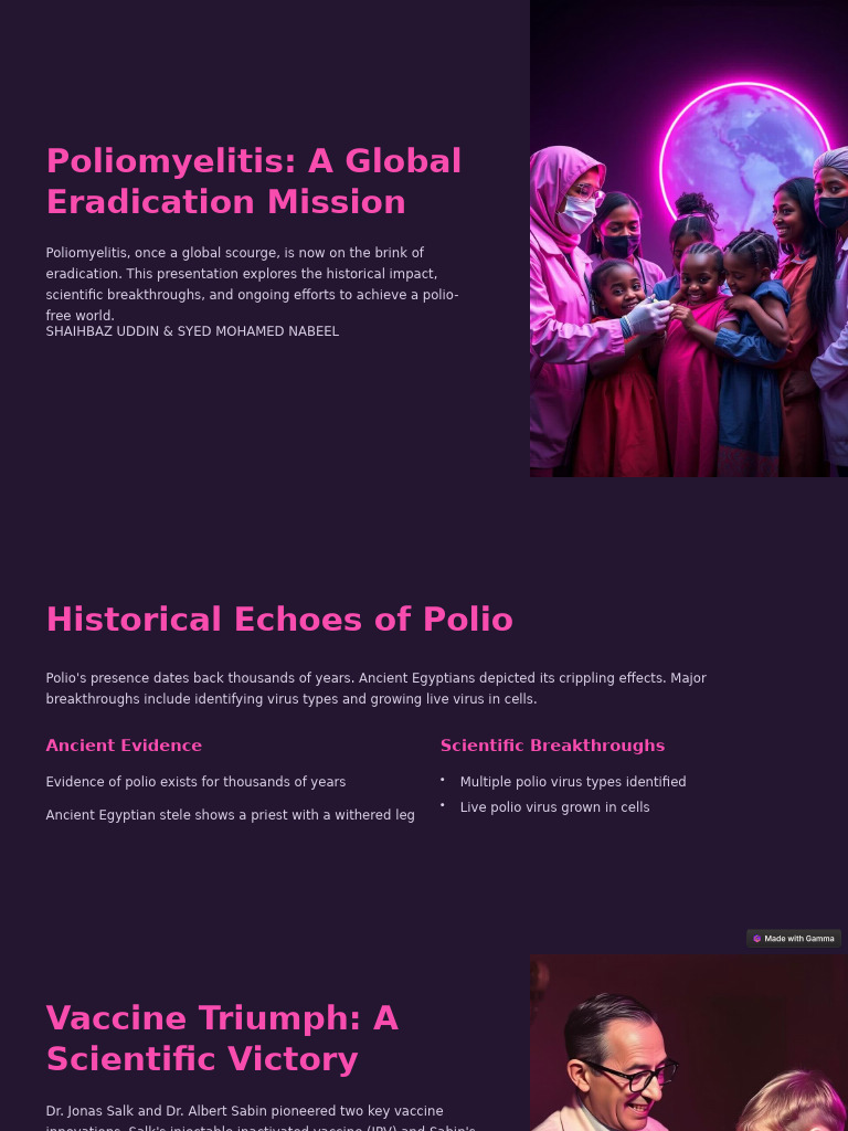 Poliomyelitis A Global Eradication Mission | PDF | Vaccines | Eradication Of Infectious Diseases