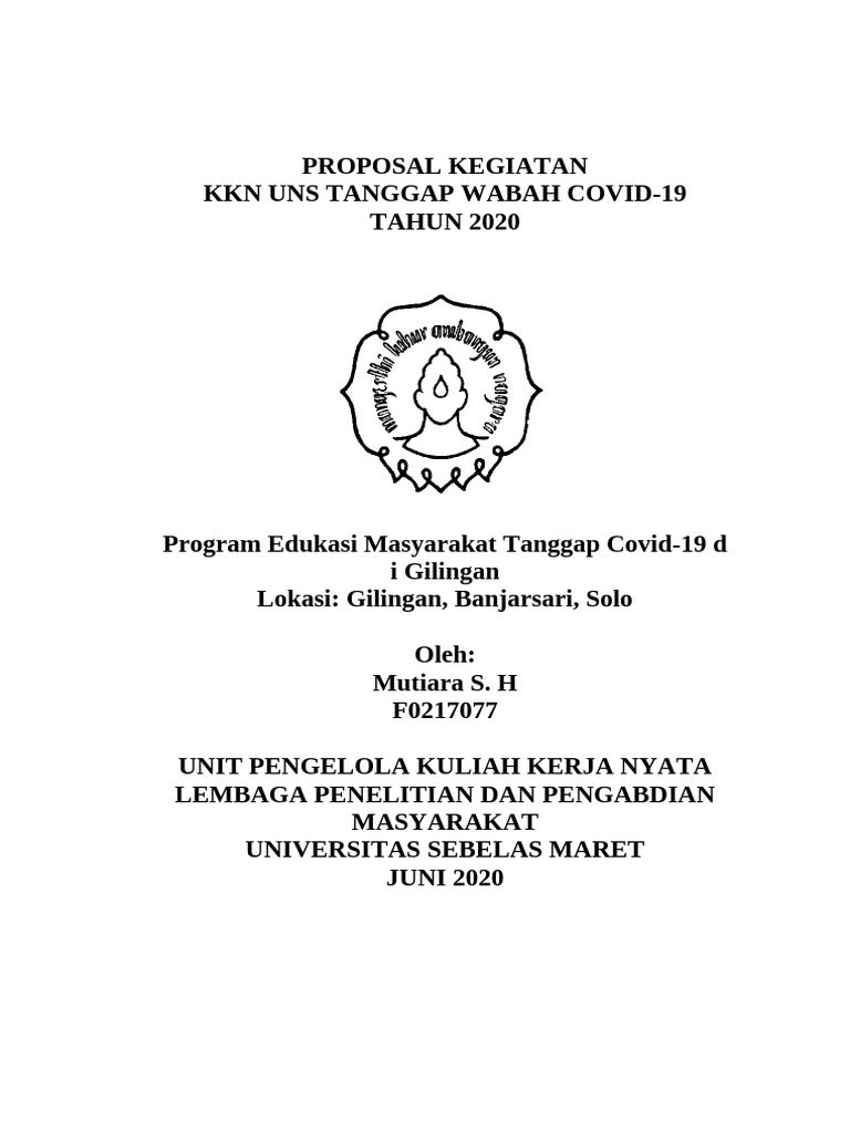 Proposal KKN Mutiara S. H | PDF