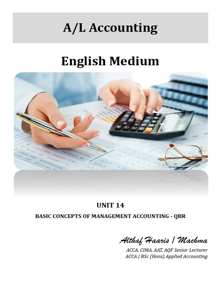 Unit 14 - Basic Concepts of Management Accounting - QBR 2024 Al | PDF ...