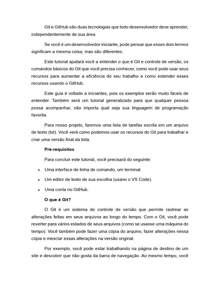 Git e GitHub São Duas Tecnologias Que Todo Desenvolvedor Deve Aprender | PDF | Controle de ...