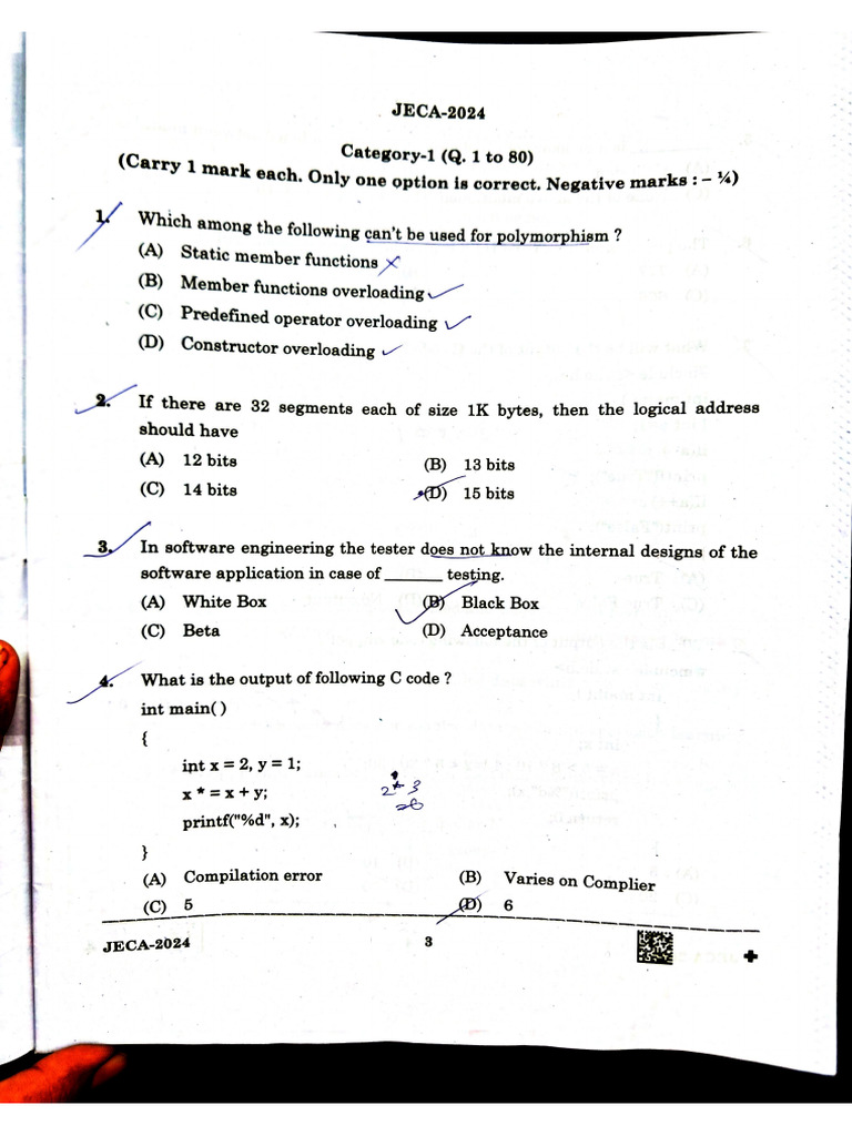 Jeca Answer Key 2024 | PDF