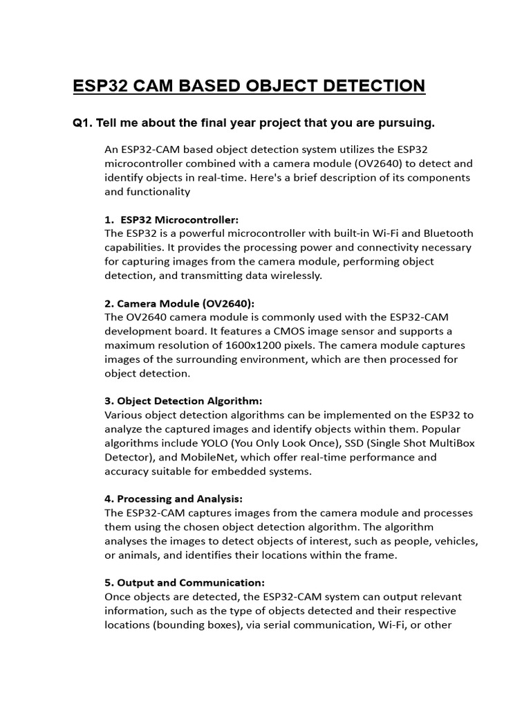 Esp32 Cam Based Object Detection System | PDF | Internet Of Things ...
