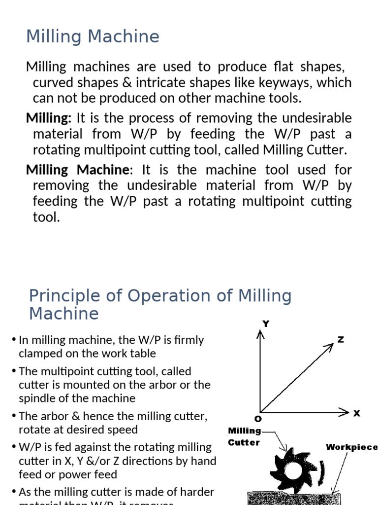 Milling Machine Overview and Operations | PDF | Industrial Processes ...
