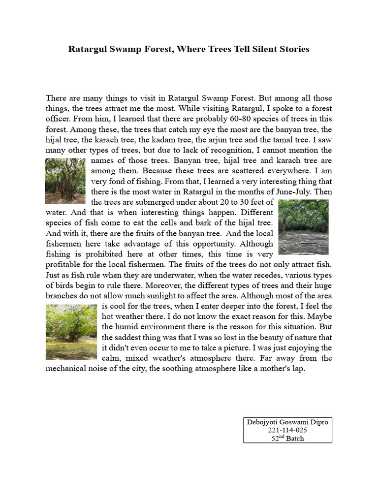 Ratargul Swamp Forest | PDF