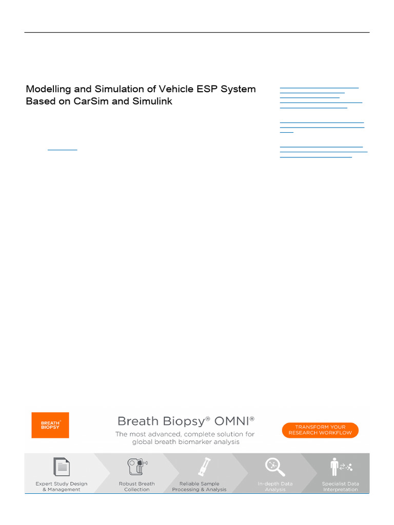 Modelling and Simulation of Vehicle ESP System Bas | PDF | Vehicle ...