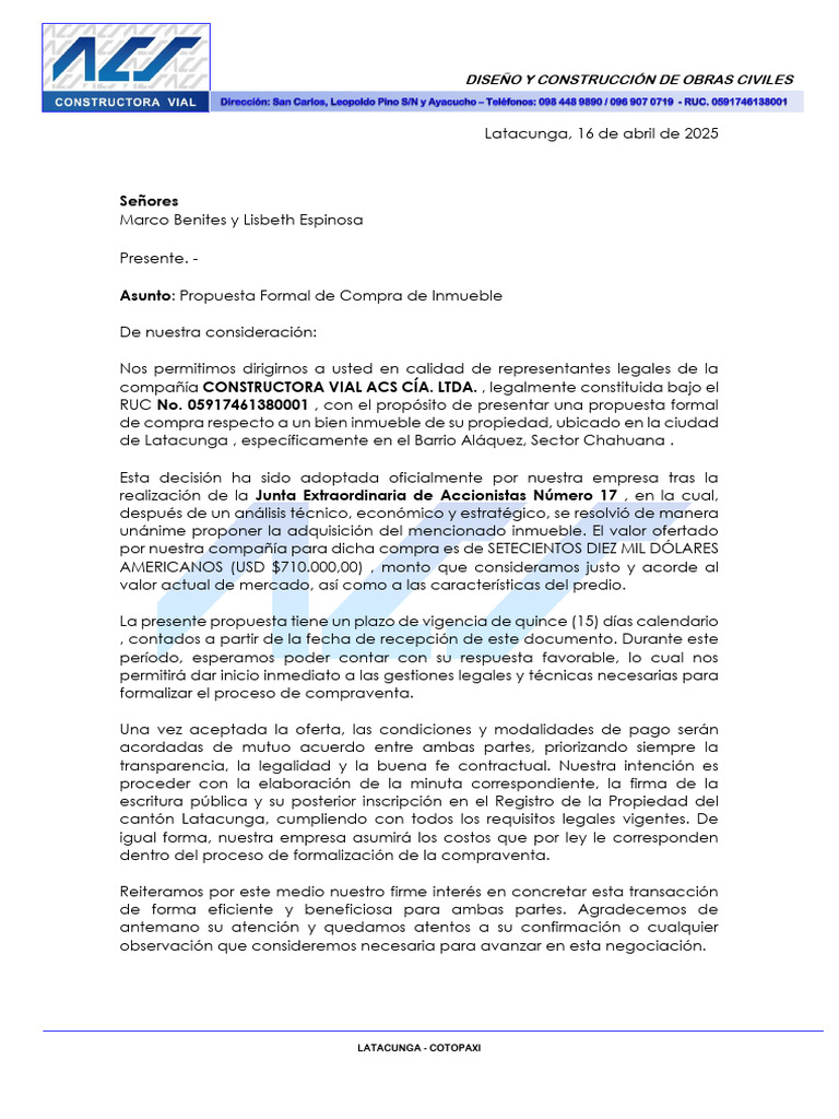 Carta Constructora-Signed | PDF