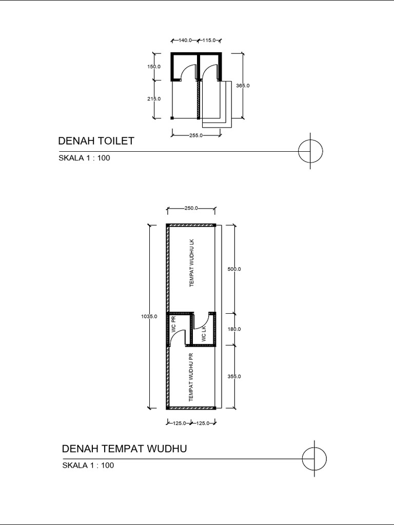 Denah WC & Tempat Wudhu | PDF