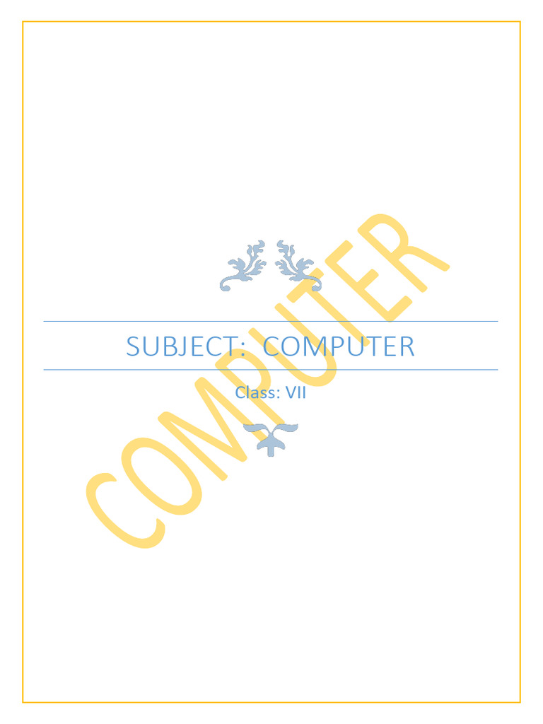 Computer Class VII - Ch. 3 | PDF | Image Editing | Multidimensional Signal Processing