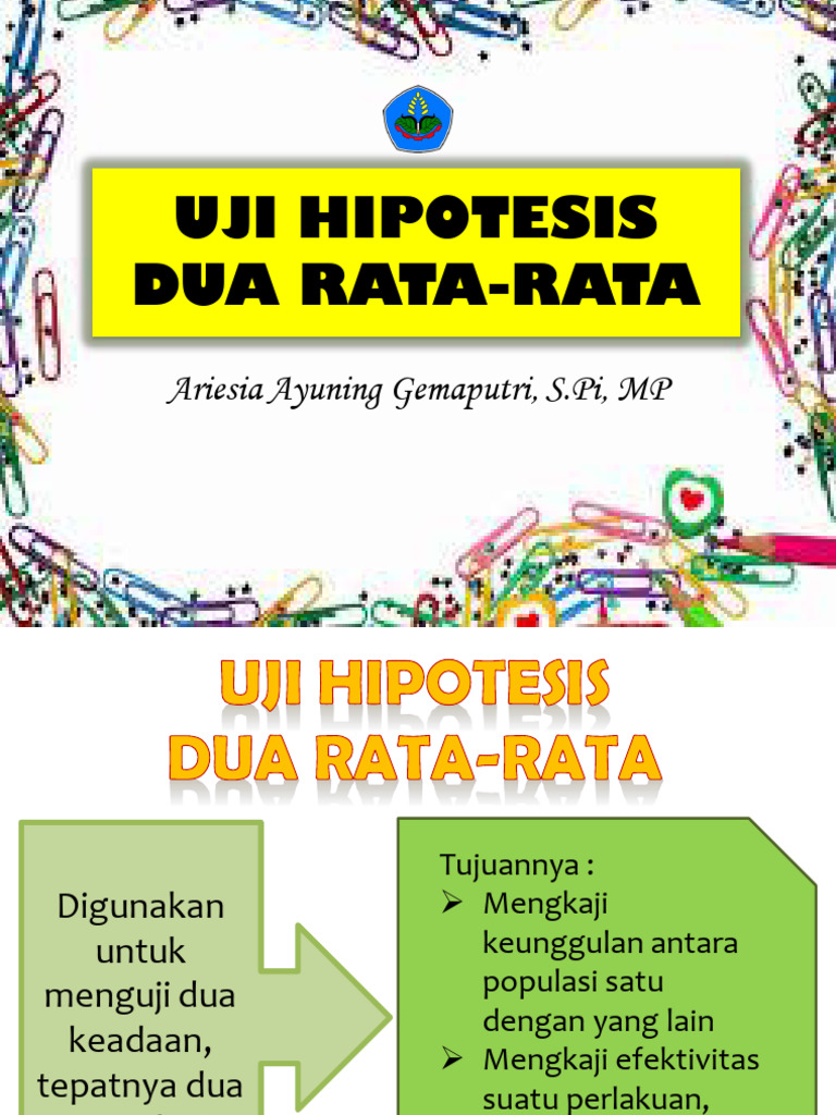 2022_10_uji Hipotesis 2 Rata-rata | PDF