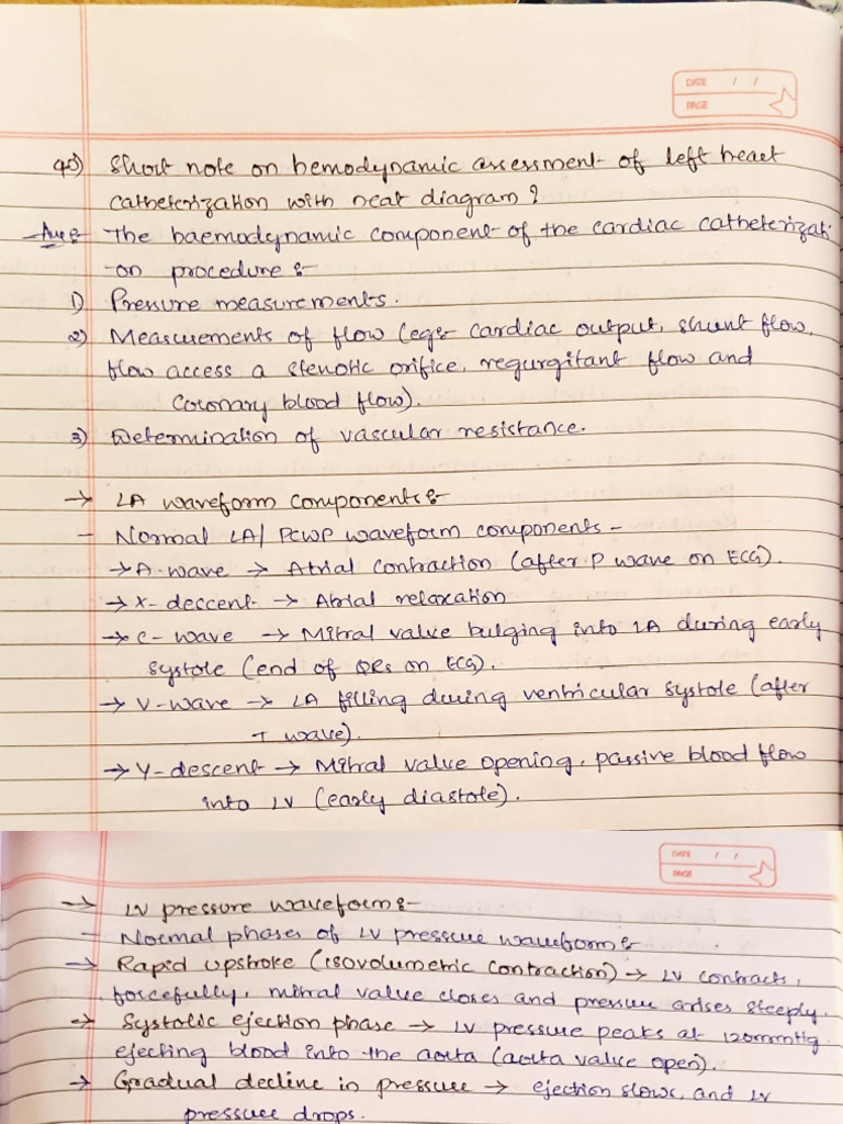 Left Heart Catheterization (Hemodynamic) Notes | PDF | Atrium (Heart ...