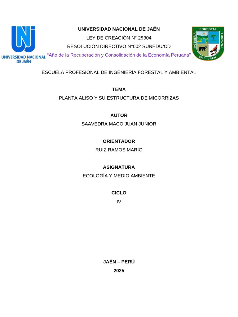 Saavedra Maco Juan Junior-Ecología y Medio Ambiente-Ifa | PDF | Plantas | Hongo