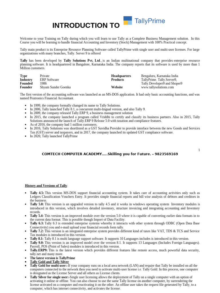 Tally Prime Book 2021 Govt. College Margao | PDF | Income Statement ...