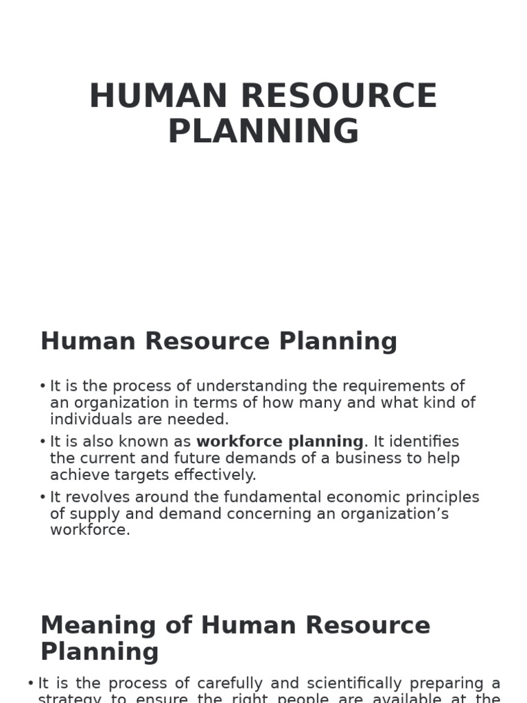 Human Resource Planning | PDF