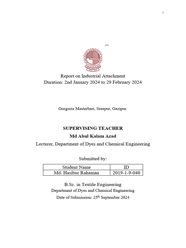 Hasib_report_FTML | PDF | Textiles | Dyeing