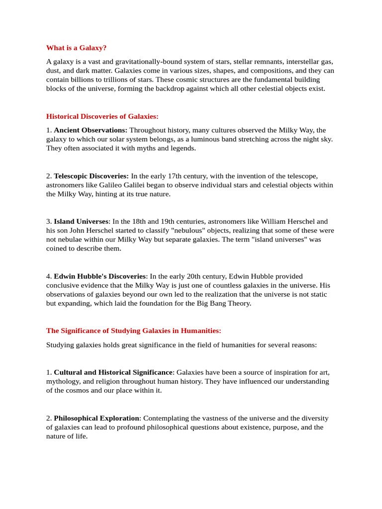 Notes On Galaxies | PDF | Milky Way | Galaxy