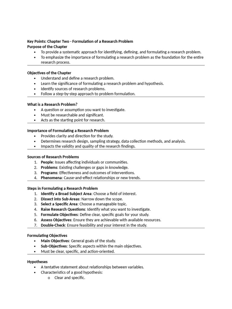 Formulating Research Problems and Hypotheses | PDF | Hypothesis | Methodology