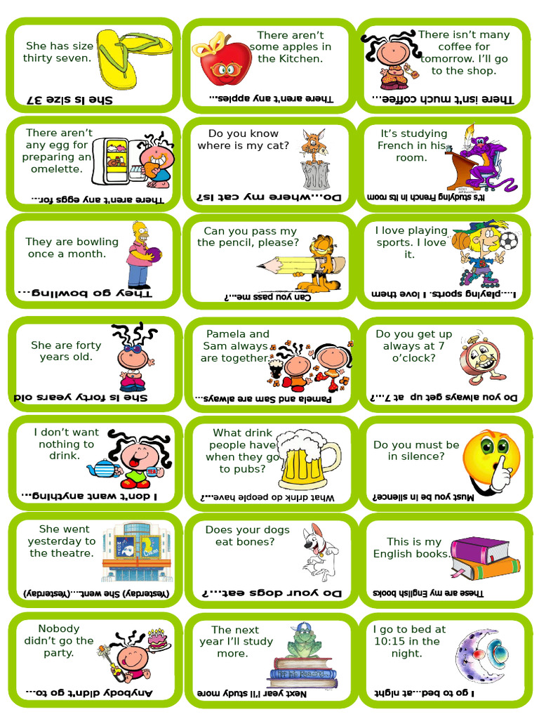 Cards Find Mistake Set2 Fun Activities Games Games - 77582 | PDF