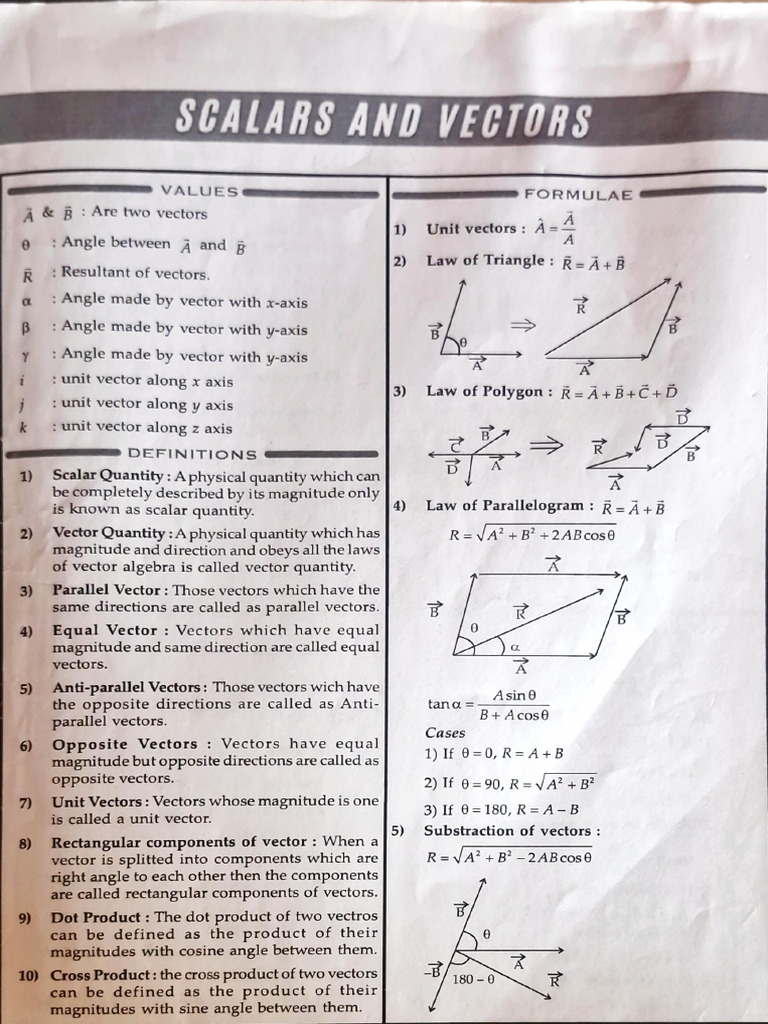 11th Physics Formulas | PDF