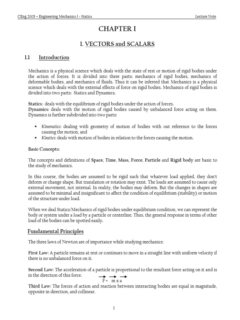 mechanics note | PDF | Euclidean Vector | Force