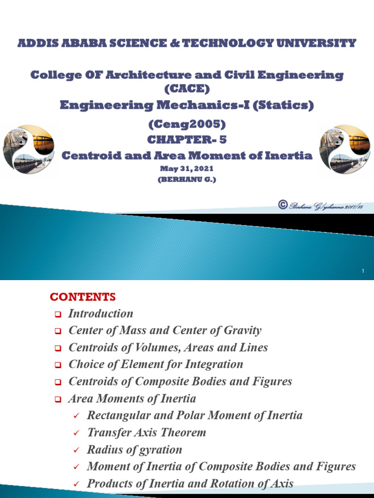 ch-5 Centroid and Area Moment of Inertia | PDF | Euclidean Geometry ...