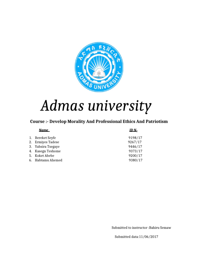 Admas University | PDF