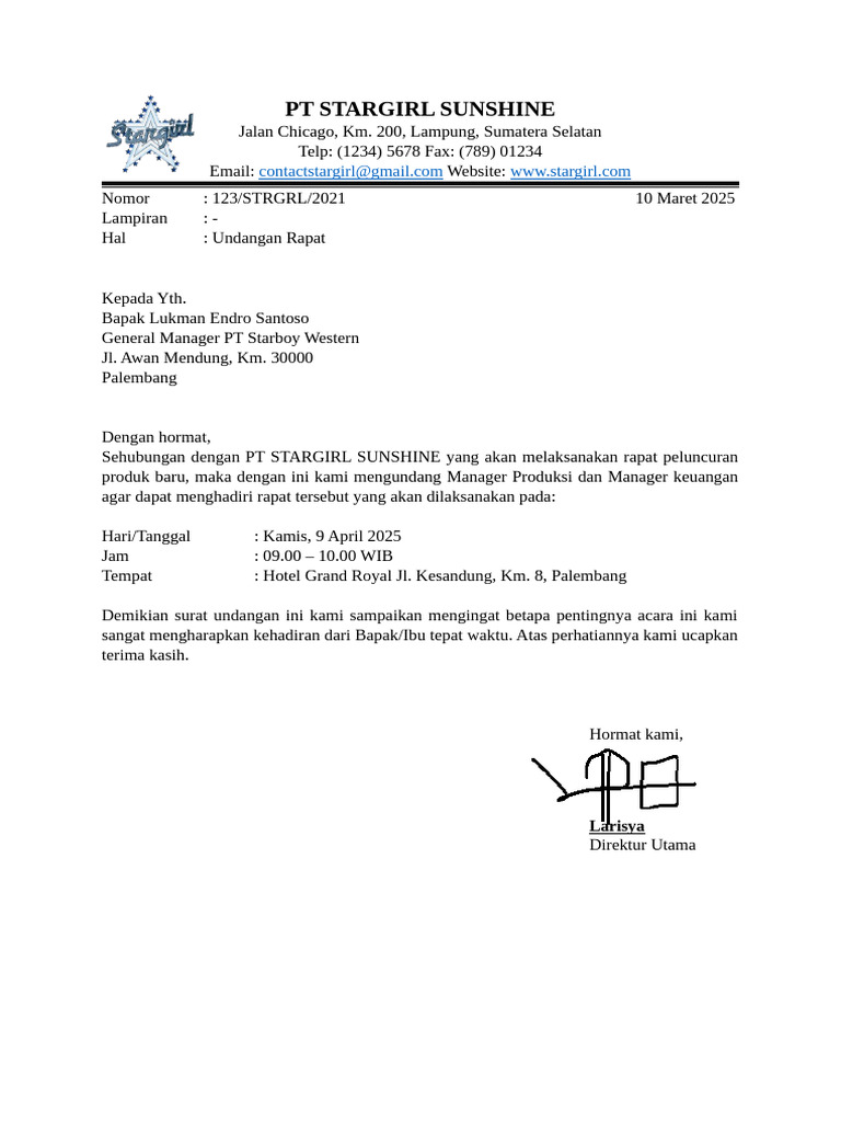 UNDANGAN RAPAT | PDF