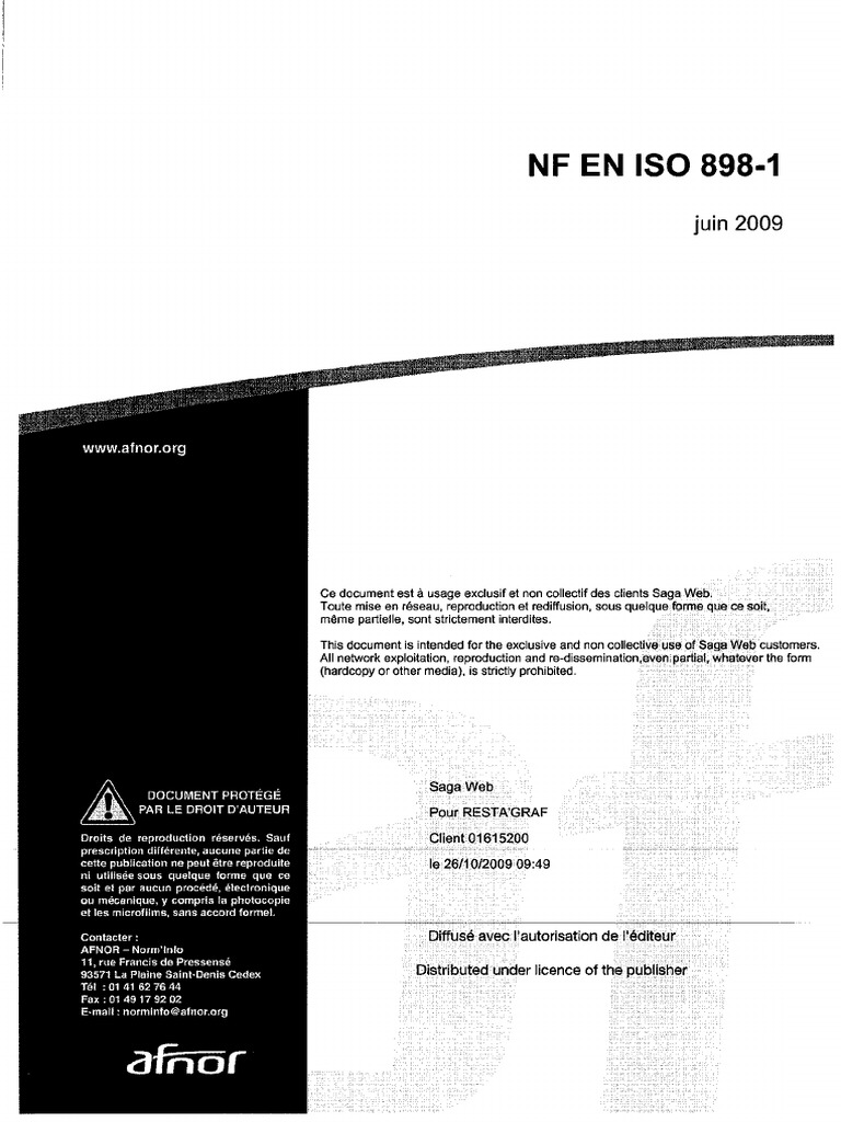 ISO898-1 FR Juin2009 | PDF
