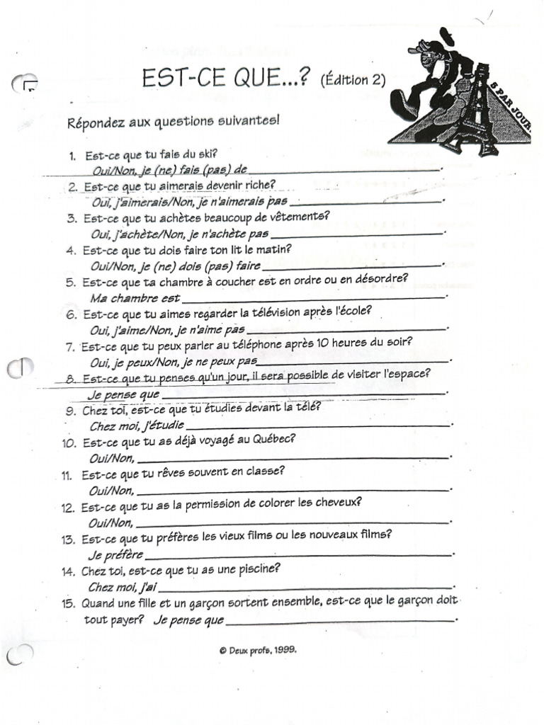 INTERVIEW Questions - Est-Ce Que... | PDF