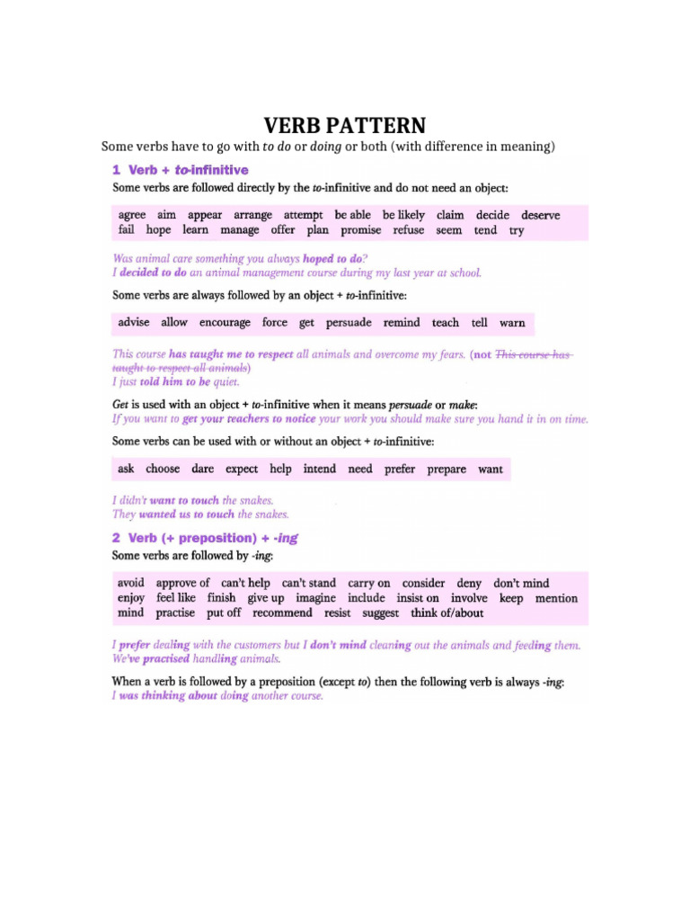 Found - VERB PATTERNS | PDF