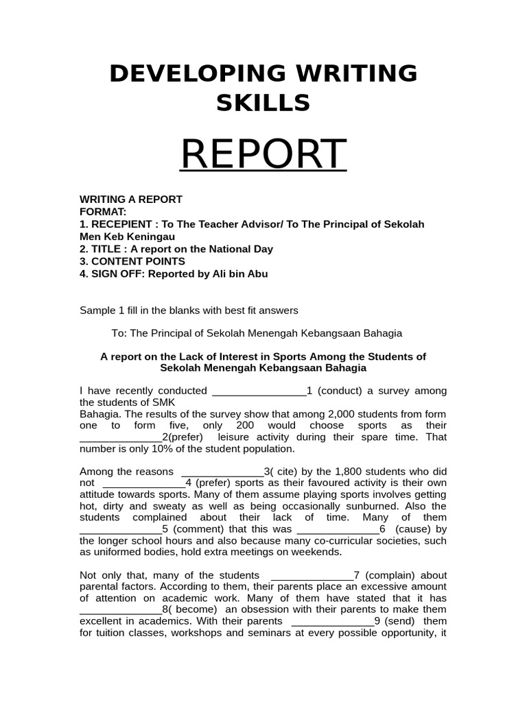 Developing Writing Skills Report | PDF