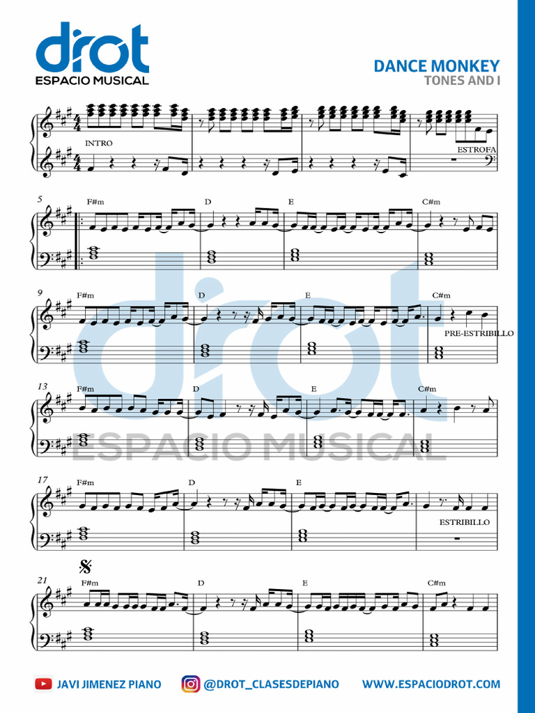 Drot Dance Monkey Partitura Completa Pdf