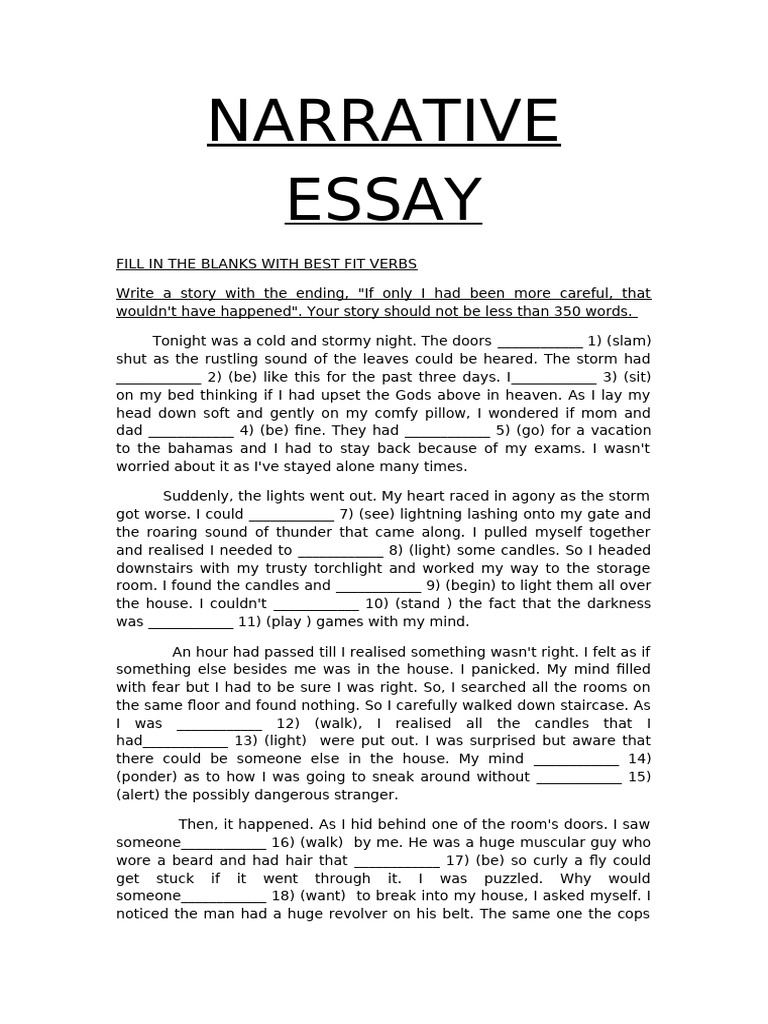 Narrative Essay Past Form | PDF