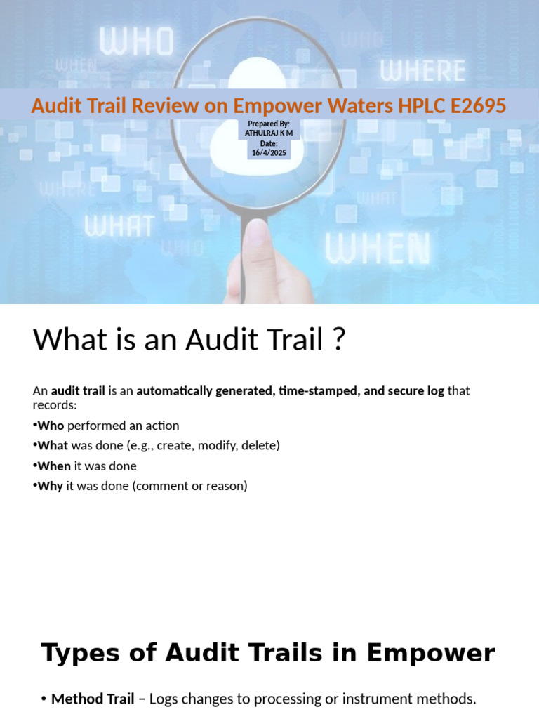 Audit Trail Presentation | PDF | Audit | Computing