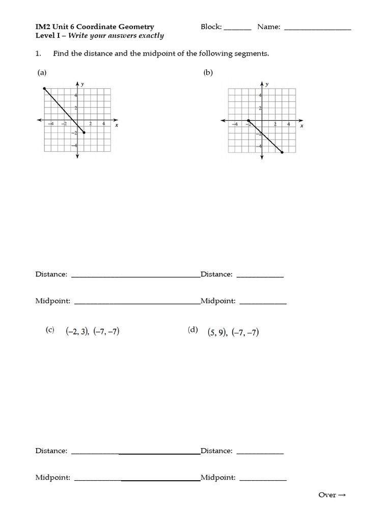 3 Levels Distance Midpoint Practice | PDF