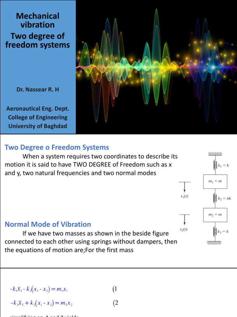 Vibration Two Degree of Freedom Systems | PDF