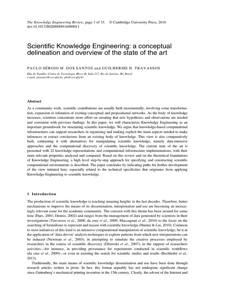 Scientific Knowledge Engineering - A Conceptual Delineation and ...