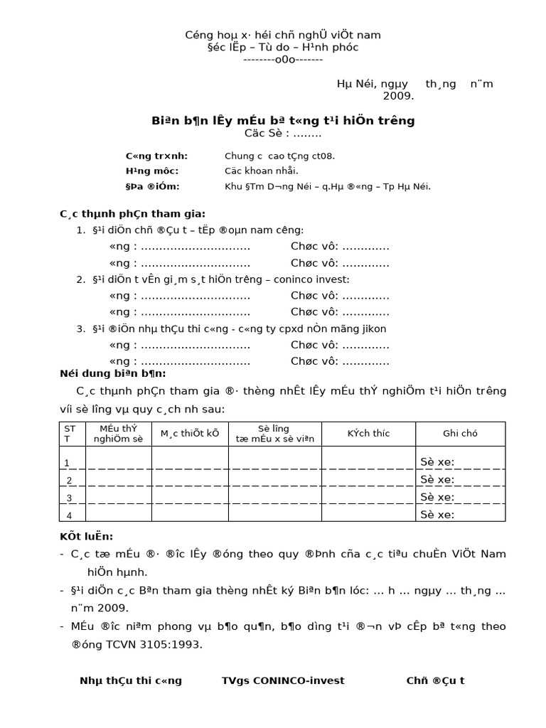 Bien Ban Lay Mau Be Tong | PDF